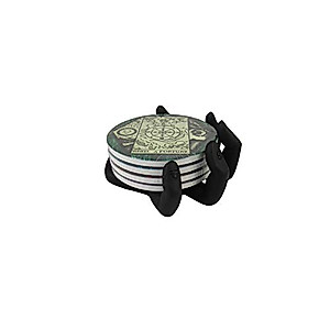 World of Wonders Drink to Good Fortune Decorative Gothic Palm Holder with Tarot Card Drink Coasters (5 Piece Set) | Coffee Table and Witch Decor for Your Home - 5"