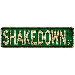 Metal Tin Sign Shakedown St Street Signs Outdoor Road Signs 16X4Inch