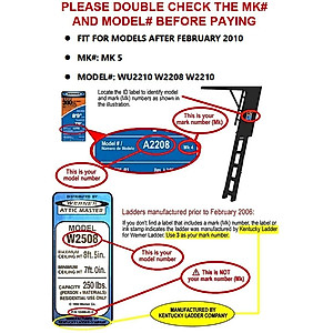 KUAFU 55-2 Attic Ladder Spreader Hinge Arms Compatible with Werner MFG After 2010 - (Pair)