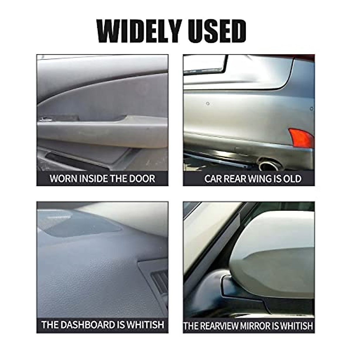 WOHSAO Car Interior Leather and Plastic Coating Agent, Automotive Interior Leather Coating, Cleaning, Maintenance and Protection 120ML