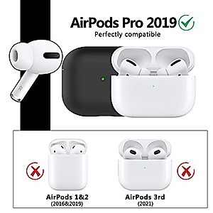 Black for Airpods Pro Case Set,14 in 1 Silicone Airpods Pro Cover Accessories Set for Apple Airpods Pro with EarTips/EarHook/Earbuds Case/Watch Band Holder/Anti-Lost Strap/Keychain