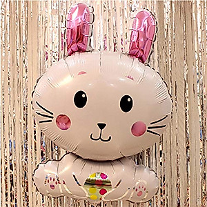 Easter Cute Bunny Balloons Mylar Foil Balloon Halloween Decorations Birthdays Animal Party Supplies 5Pcs
