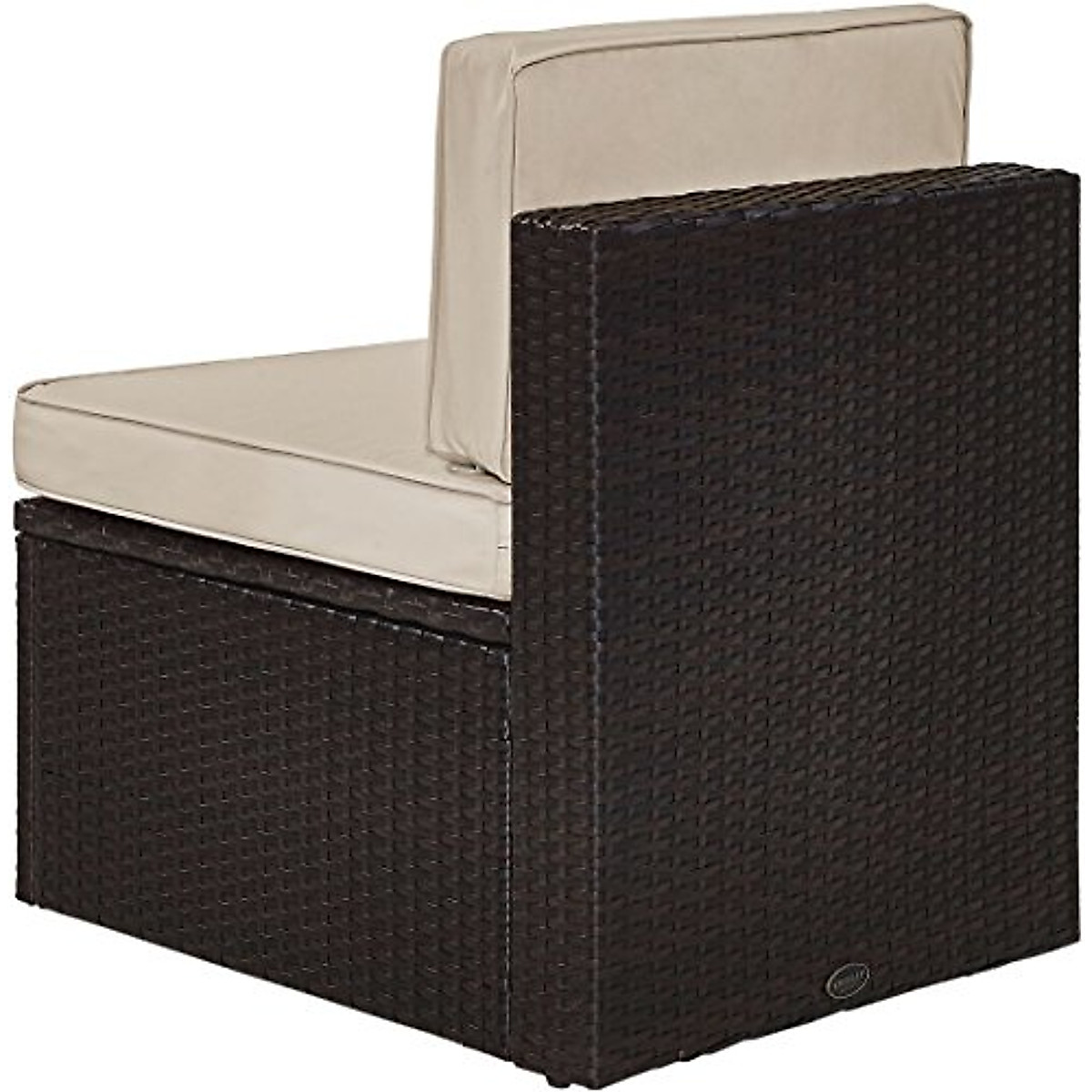 Crosley Furniture KO70090BR-SA Palm Harbor Outdoor Wicker Center Chair, Brown with Sand Cushions