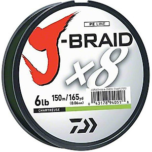 Daiwa J-BRAIDX8, Filler Spool, Dark Green, Mono Dia.= 6lb.