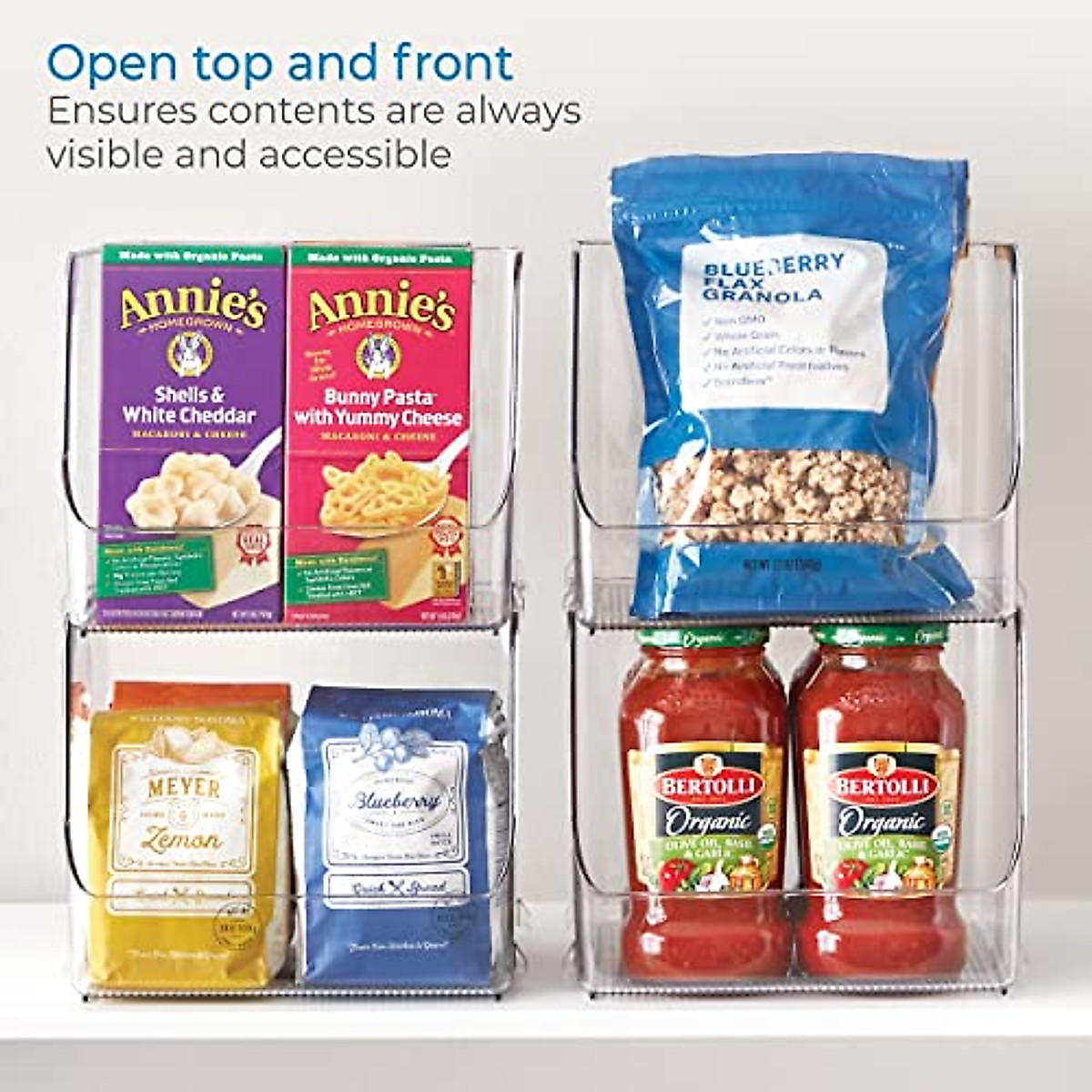 iDesign Linus Stackable Storage Bins | Clear Organizer Containers