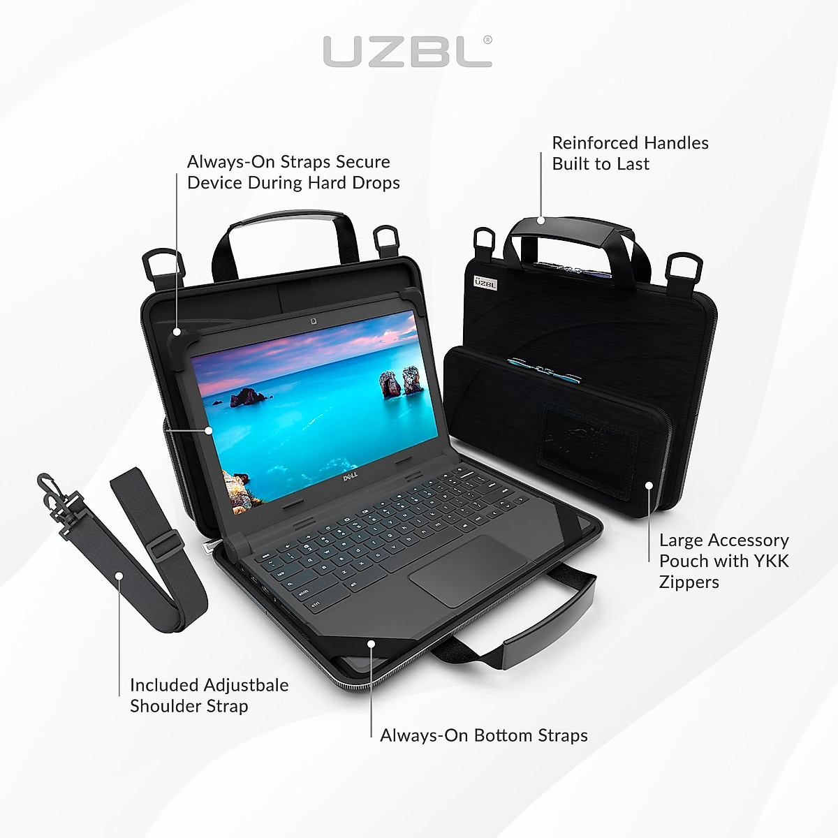 UZBL 13-14 inch Always on Pouch Work In Case For Chromebook and Laptops, Designed For Students, Classrooms, and Business