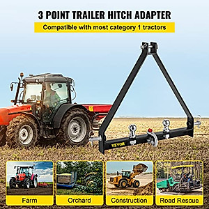 Happybuy 3 Point BX Trailer Hitch Drawbar Trailer Hitch Receiver 3 Point Trailer Receiver 1 Tractor Tow Hitch Drawbar