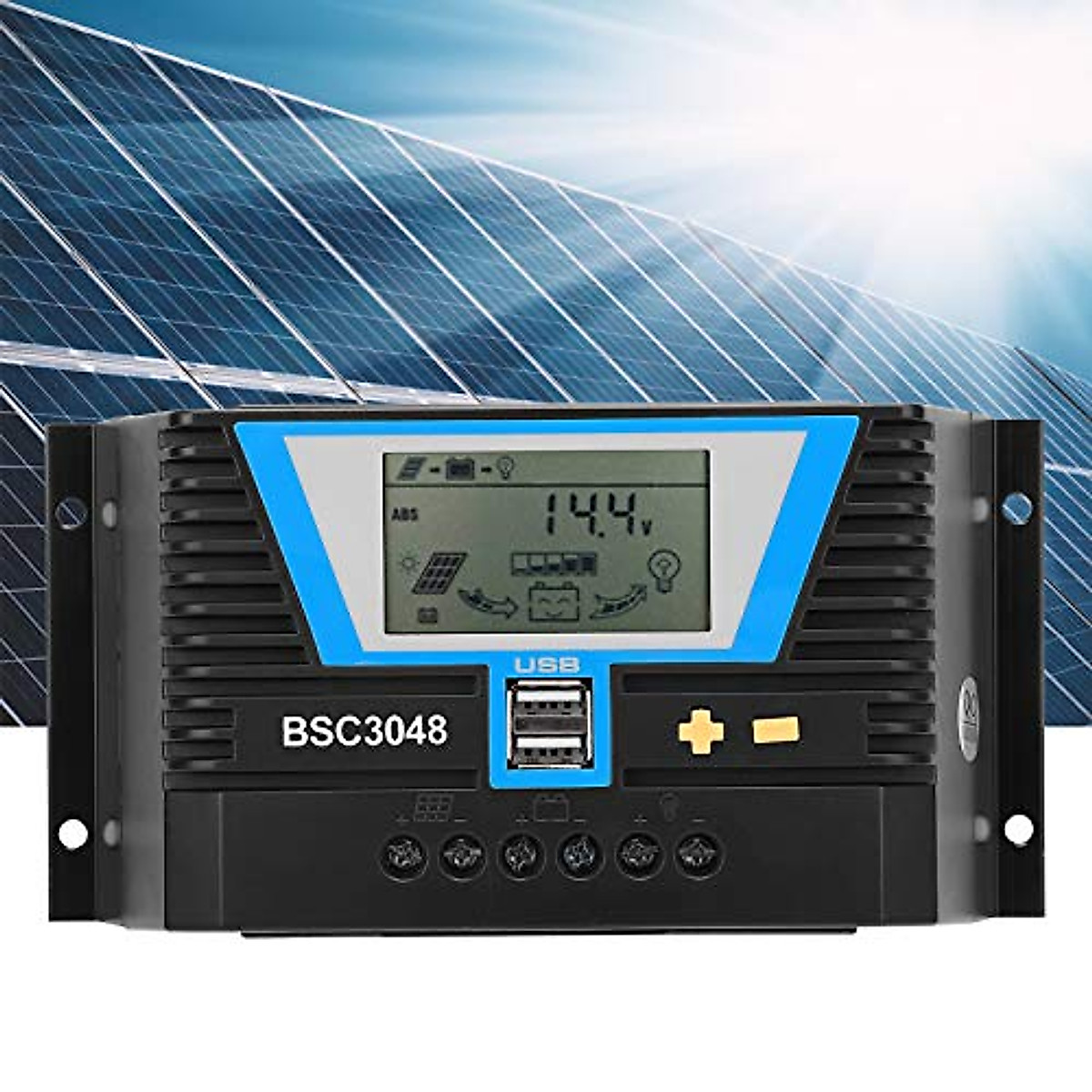 30A PWM Solar Controller,Solar Charge Controller, Solar Charge Controller, Solar Charge Controller, Solar Controller for Different Batteries BSC3048 30A 12V/24V/36V/48V Charge Controller