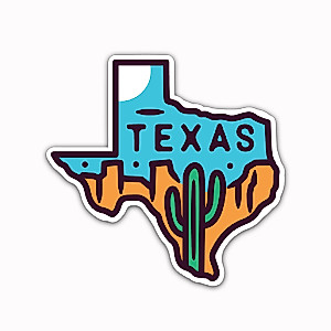 Car Bumper Sticker Magnet Sign - 5x5 in. Refrigerator Tool Box Magnets Texas State Map Southwest Cactus