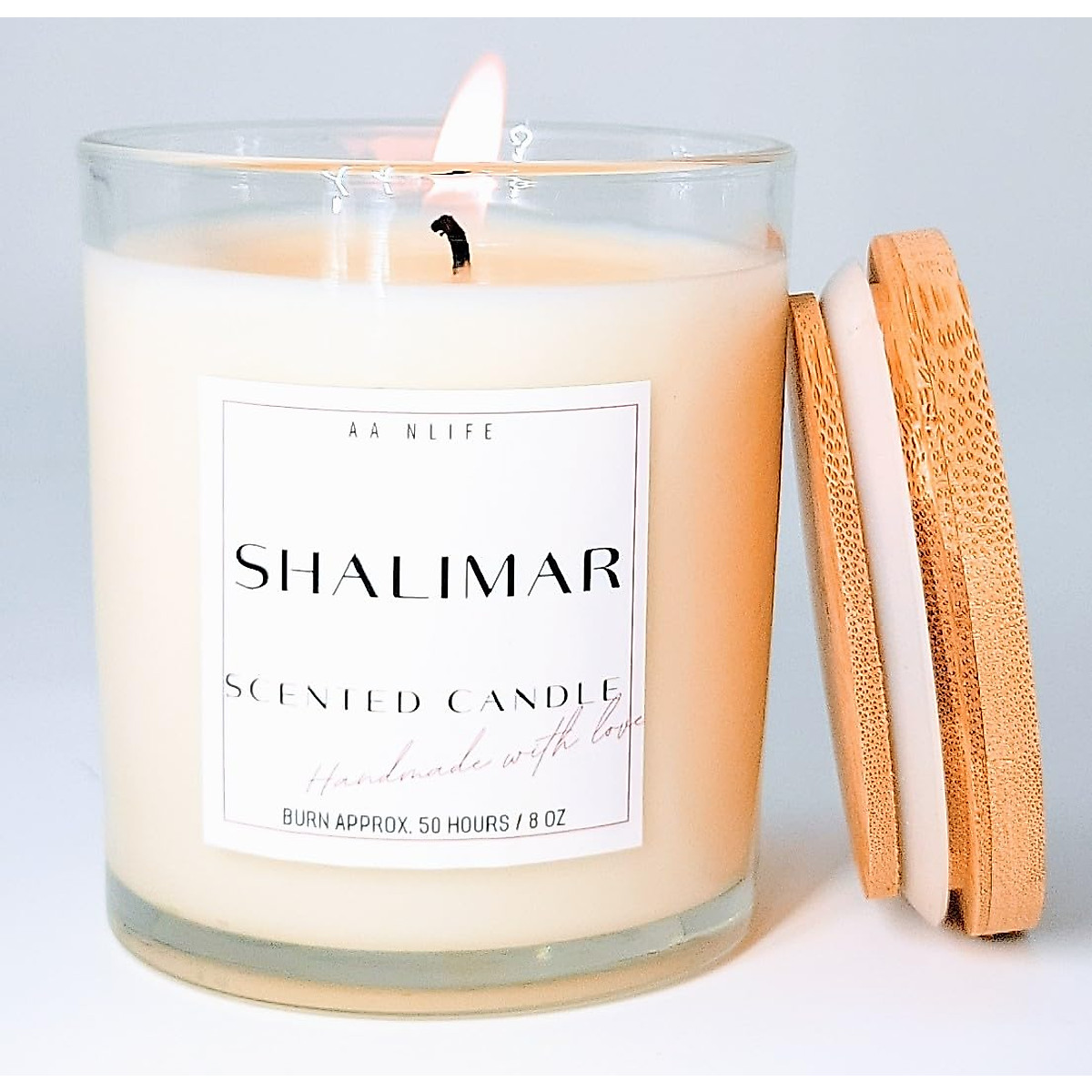 Scented Candle Shalimar # Perfume Version, Elegant Womens Fragrances, Gifts for Women, Home Luxury Scents, Aesthetic Home Decor, Organic Coconut Wax Candles, Long Lasting Clean 50 Hour Burn, USA