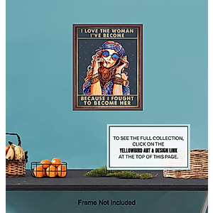 Inspirational Motivational Poster Wall Art & Decor - 8x10 Boho Wall Decor - Hippie Room Decor - Positive Quotes Sayings - Encouragement Gifts for Women - Bohemian Girls Bedroom Living Room Home Office