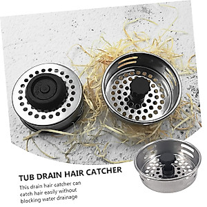 Veemoon 4pcs Kitchen Sink Strainer Kitchen Floor Drainer Drain Hair Catcher Drain Strainer Bathtub Filter Kitchen Sink Stopper with Strainer Bath Filter Stainless Steel Rubber Drainage A27