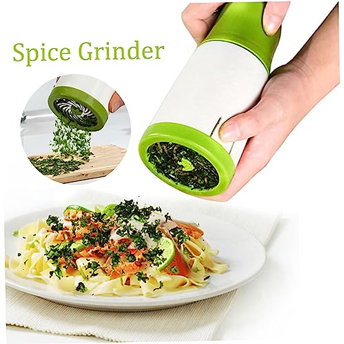 Spice Grinder Manual Herb Grinder Multifunctional Seeds Grinder with Stainless Steel Cutter Portable Grinder Food Mill for Kitchen