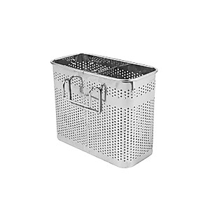 HOME&I Kitchen Utensil Holder-Thin Drying Rack Basket Organizer Utility Sturdy Stainless Steel 304 Flatware Silverware Cutlery Storage for Kitchen Dining (Medium-2 Compartments)