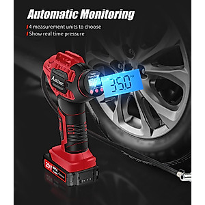 AVID POWER Cordless Impact Wrench Bundle with Tire Inflator Air Compressor
