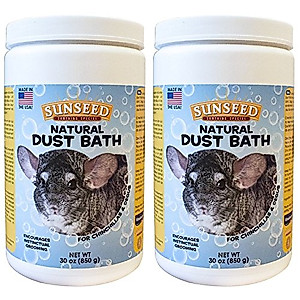 (2 Pack) Sunseed Natural Dust Bath for Chinchillas, 30 Ounces Per Container