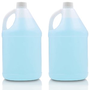 WUWEOT 2 Pack 1 Gallon HDPE Plastic Jugs, Empty Bottle Jug with Child Resistant Airtight Lids for Home and Commercial Use, Water Storage Containers for Water, Soaps, Detergents, Liquids
