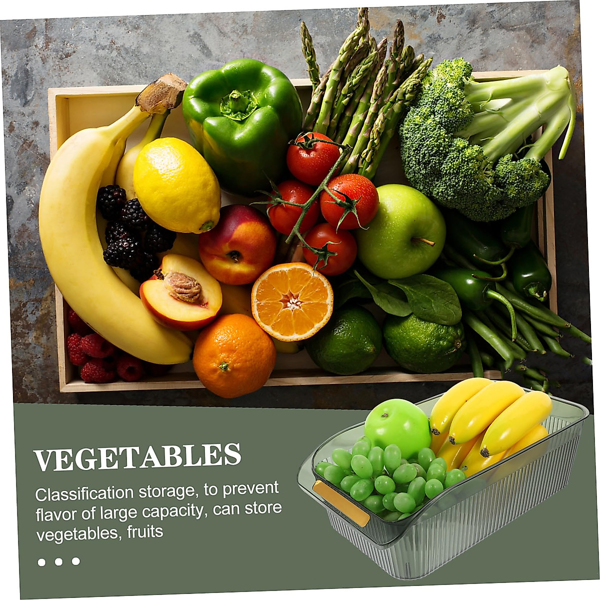 COLLBATH Tray for Fridge Refrigerator Organizer Bins Fruit and Vegetable Storage Containers Sturdy and Long-lasting Easy