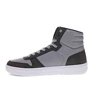 Levi's Mens Drive Hi Synthetic Leather Casual Hightop Sneaker Shoe, Grey/Charcoal, 12 M