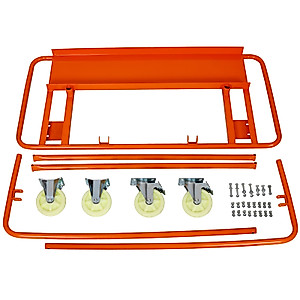 Veemuaro Heavy Duty Drywall Sheet Cart, Panel Dolly Cart 1600LBS Load Capacity with Four 5" Wheels, Service Cart for Garage, Home, Warehouse (Orange)