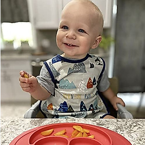 BapronBaby Adventure Awaits Bapron - No Neck Tie Safer Bib for Baby & Toddler - Soft Waterproof Stain Resistant - Machine Washable - Sz Baby/Toddler 6m-3T