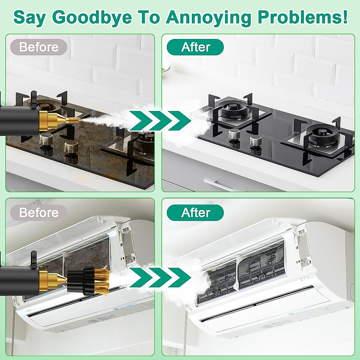 CAYAMA Handheld Steam Cleaner,2500W Steam Cleaner, High Pressure Steamer for Cleaning, Steam Cleaners for Home, Steamer for Car, Steam Cleaner for Upholstery, Kitchen, Bathroom, Grout and Tile