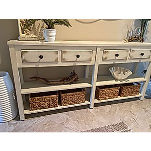 M4DECOR Wicker storage basket, water hyacinth storage baskets, rectangular basket with built-in handles, wicker baskets for storage 12.5 x 8 x 6.5 inches (Natural - 2 Packs)