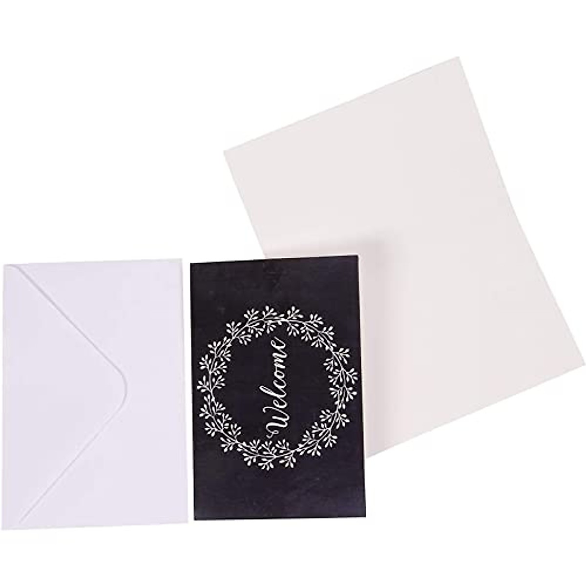 Juvale 48 Pack Bulk Welcome Note Cards with Envelopes for Guests, Employees, Business, Floral Design, Blank Interior (4x6 In)