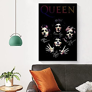 ZXCM Band Poster Queen Poster Canvas Art Poster and Wall Art Picture Print Modern Family Bedroom Decor Posters 12x18inch(30x45cm), 12 x 18 Inch