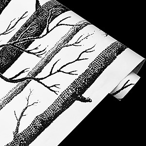 Yifely Black Tree Furniture Paper Peel & Stick PVC Shelf Drawer Liner Covering Old Dining Table Jewerly Boxes Xmas Gift 17.7 Inch by 9.8 Feet