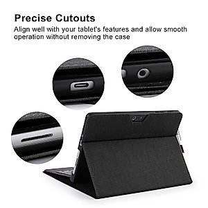 Omnpak Protective Case for Surface Go 4 2023/Go 3 2021/Go 2 2020/Go 2018 with Stylus Holder, Multiple Angle Slim Lightweight Cover, Compatible with Type Cover Keyboard（Keyboard Not Included）