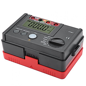 Resistance Meter, UT521 Digital Earth Tester Earth Ground Insulation Resistance Meter Ohmmet LCD Backlit Data Logging with Handbag