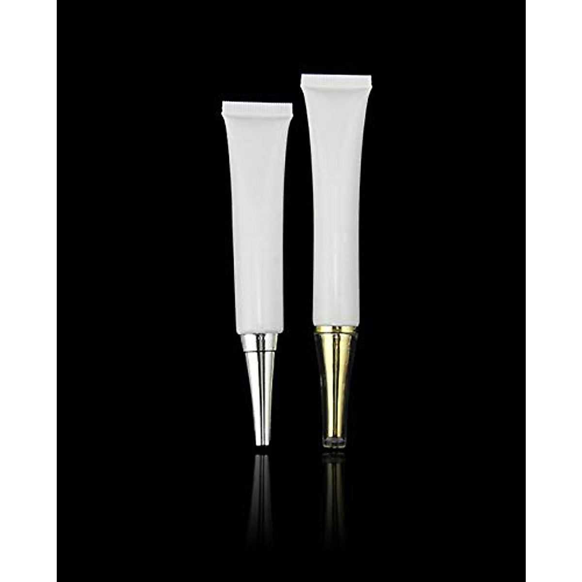 6PCS 15ML/0.5oz Empty White Plastic Soft Squeeze Tubes Cosmetic Eye Cream Tube Bottle with Silver Cap Makeup Sample Travel Packing Container Jars Dispenser for Eyecream Lip Balm Gloss DIY Beauty Tool