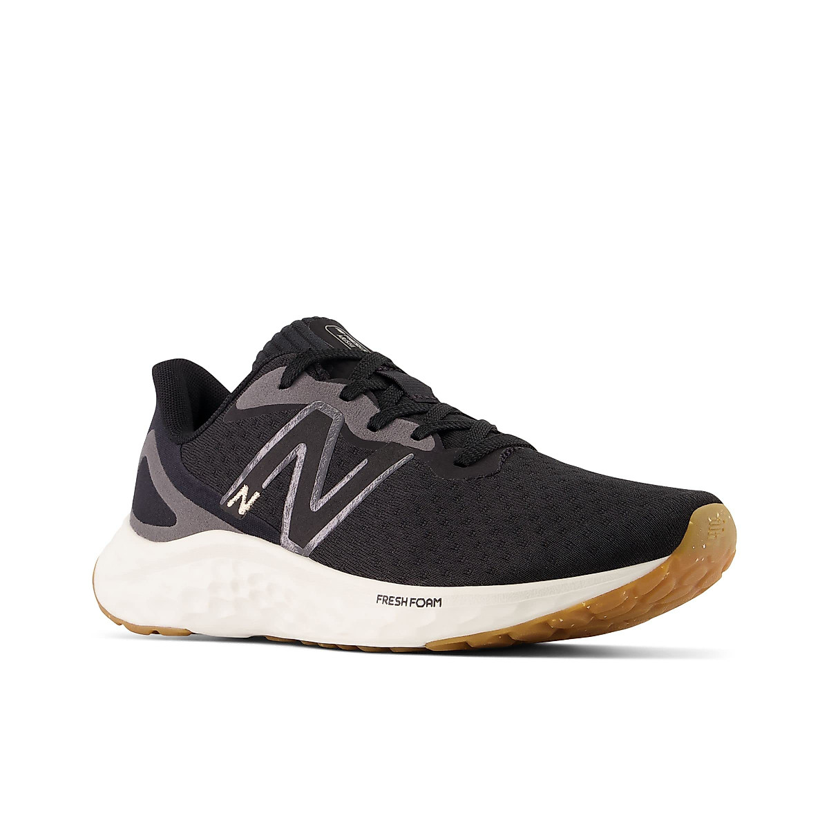 New Balance Women's Fresh Foam Arishi V4 Running Shoe, Black/Light Gold Metallic/Gum 2, 8.5
