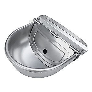 Mono-gatari Automatic Waterer Water Bowl Farm Livestock Stainless Steel Animal Drinking Water Bowl for Pigs Horse Cattle Goat Sheep Dog (Without Drainage Hole)