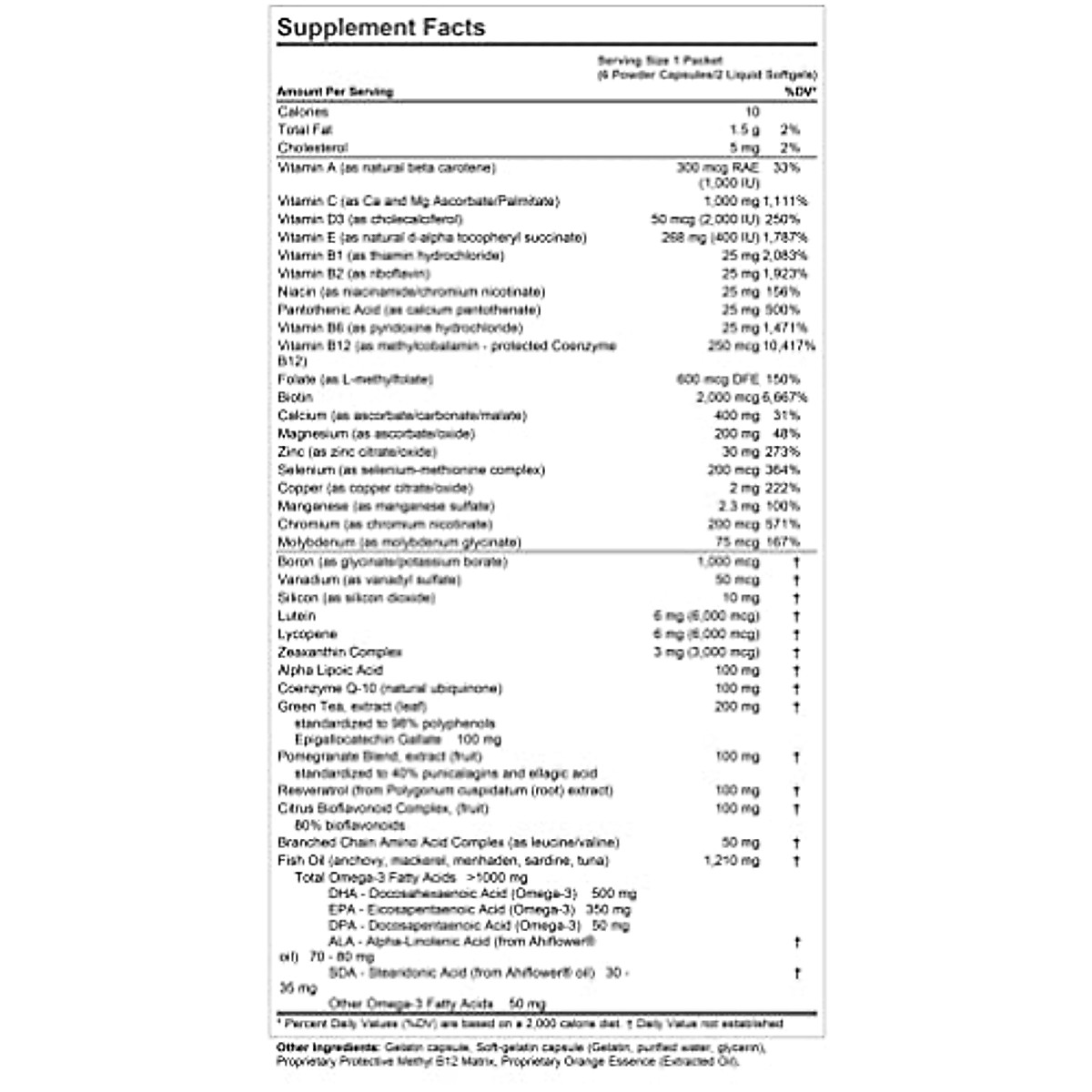 ANDREW LESSMAN Multivitamin - Women's Elite-100 with Maximum Essential Omega-3 1000 mg 120 Packets – Potent Nutrients, Essential Vitamins, Minerals, Phytonutrients and Carotenoids. No Additives