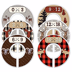 Mumsy Goose Baby Nursery Closet Dividers, Closet Organizers, Baby Boy Woodland Clothes Sizers