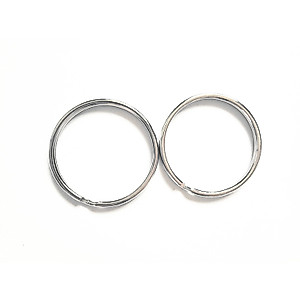 50 Pcs 38mm 1.5" Round Edged Split Key Chain Ring Connector Keychain Keyring,Silver Steel Round Edged Circular Keychain Ring Clips