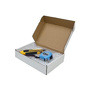 RLAVBL 9x6x2 Inches Shipping Boxes Set of 25, White Small Corrugated Cardboard Box, Mailer Boxes for Packing Small Business