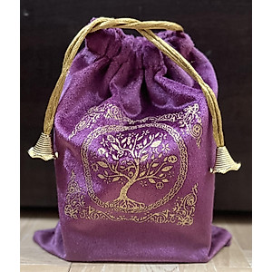Indian Consigners Soft Velvet Pouch for Tarot, Altar, Rune, Gift, Crystal, jewelry Wrap Bags for Precious, Sacred and Spiritial Items (Purple Wine)