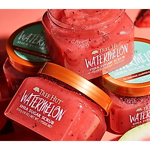 Tree Hut Shea Sugar Body Scrub, Watermelon, Coconut Lime,18oz, 2PK, With Single Makeup Remover Wipe