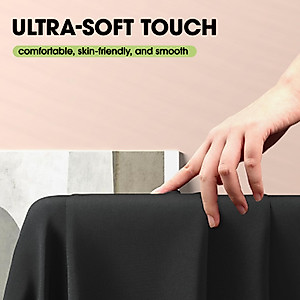 Pureegg Table Cloth - Polyester Table Cloth for Rectangle Table, 60''x84'' Tablecloth, Decorative Tablecloths for Parties, Dinings, Picnics, Washable & Ironable, Black