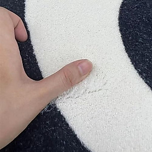 Black and White Abstract Striped Irregular Shape Area Rug 3ft Faux Wool Ultra Soft Rug for Livingroom Bedroom Diningroom Aesthetic Home Office Decor Playroom Carpet