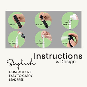 IRON BILL 5PCS/8ml Perfume Travel Refillable, Portable Perfume Atomizer Refillable, Empty Mini Size Spray Bottle for Men&Momen.（Matte Black