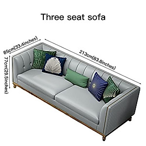 FZZDP Postmodern Hong Kong Style Leather Sofa Three-Piece Apartment Sofa Living Room Furniture