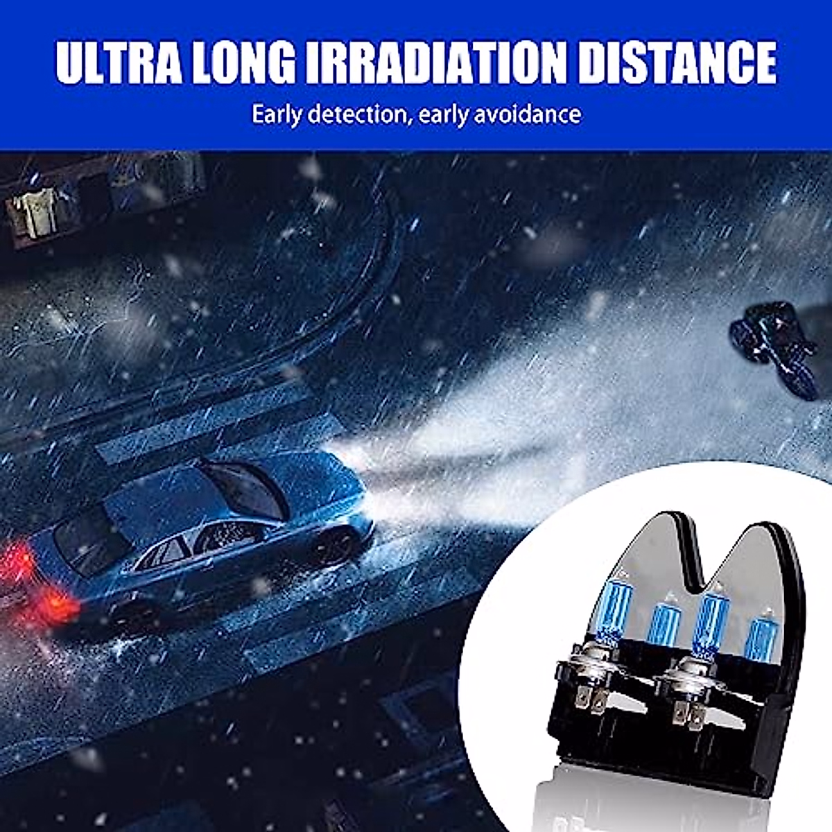 gunhunt 2 PCS H7 Halogen Headlight Bulb, PX26D Lamp Holder White Super Bright Headlamp, 12V 100W High Beam Low Beam Driving Fog Light for Most Cars, SUVs, Trucks