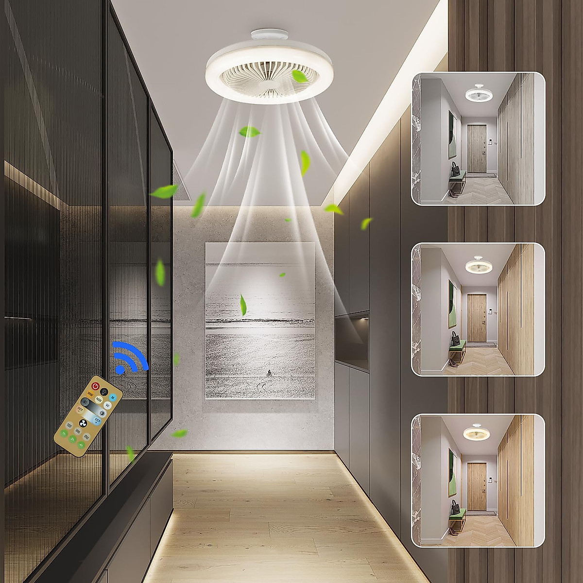 𝟮𝟬𝟮𝟯 𝗡𝗲𝘄 Ceiling Fans with Lights | Ceiling Fans with Lights and Remote Control E26 | Light Fixture Ceiling Fan Dimmable LED Reversible Blades Timing for Bedroom, Kitchen, Living Room