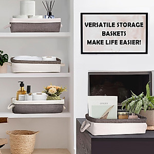 Toilet Paper Storage, 4 Pack Toilet Paper Basket for Bathroom Storage, Small Bathroom Toilet Paper Holder Stand, Toilet Paper Basket for Back of Toilet, Bathroom Countertop Storage 13" L X 6" W