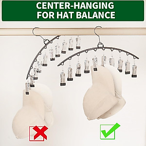 Samhopo Hat Organizer, Hat Storage for Baseball Caps, Hat Hangers for Closet, Hat Racks with 20pcs Clips, Cap Holder Organizer-Black