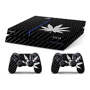 Skin Ps4 Old - Carbon Fiber Marijuana - Limited Edition Decal Cover ADESIVA Playstation 4 Slim Sony Bundle